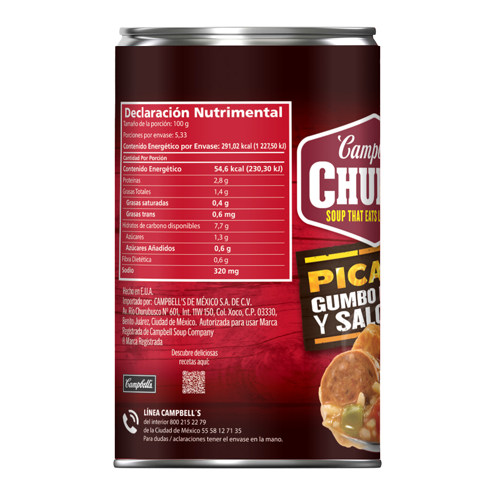 Chunky Picante - Gumbo de Pollo, salchicha y chile - Campbell's Mexico