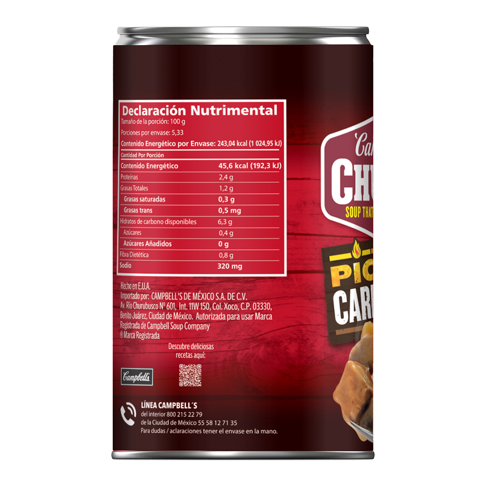 Chunky Picante - Carne de res con papas y chile chipotle - Campbell's ...