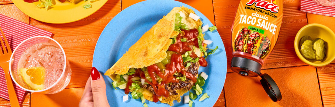 Cheesy Smashburger Tacos | Pace® Sauces