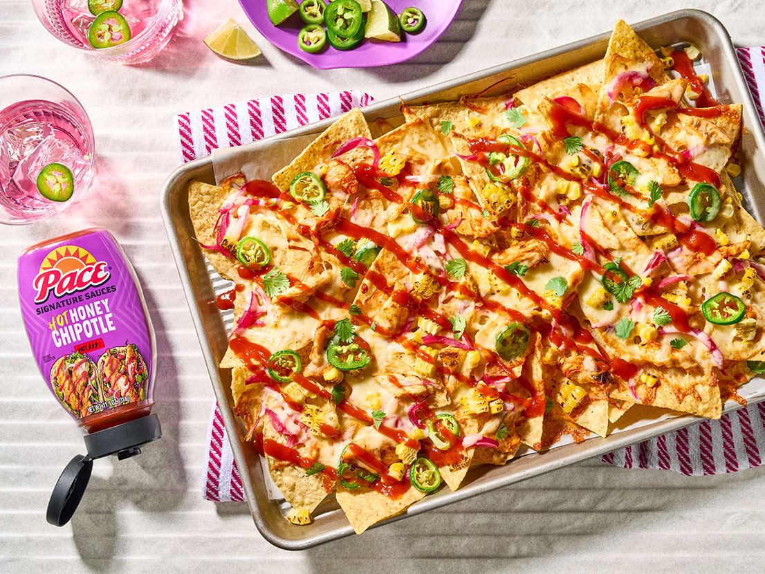 Hot Honey Chipotle Chicken Nachos | Pace® Sauces