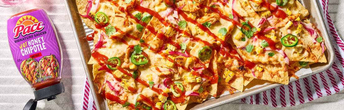 Hot Honey Chipotle Chicken Nachos | Pace® Sauces