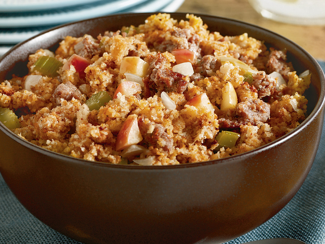 Slow Cooker Cornbread Stuffing with Dried Fruit & Herbs - Swanson