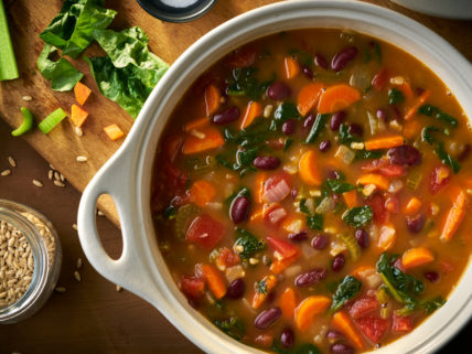 Slow Cooker Hearty Mixed Bean Stew with Sausage - Swanson