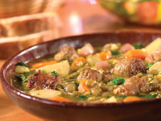 Slow Cooker Hearty Mixed Bean Stew with Sausage | Swanson®