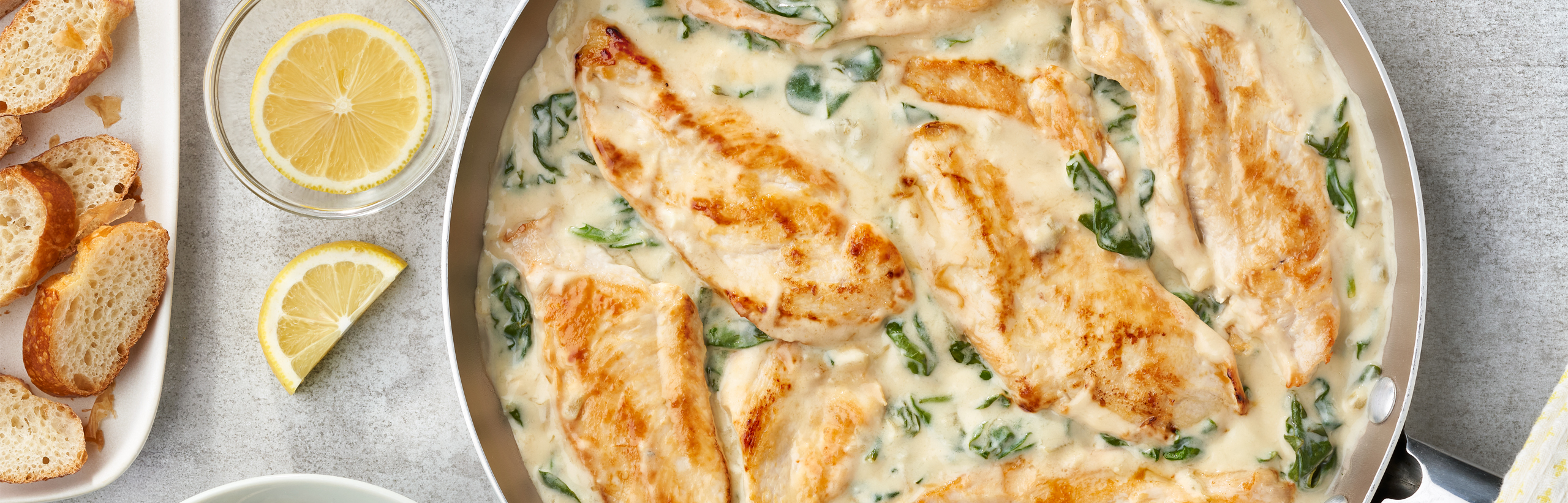 Healthy Lemon Chicken Scallopini with Spinach - Swanson