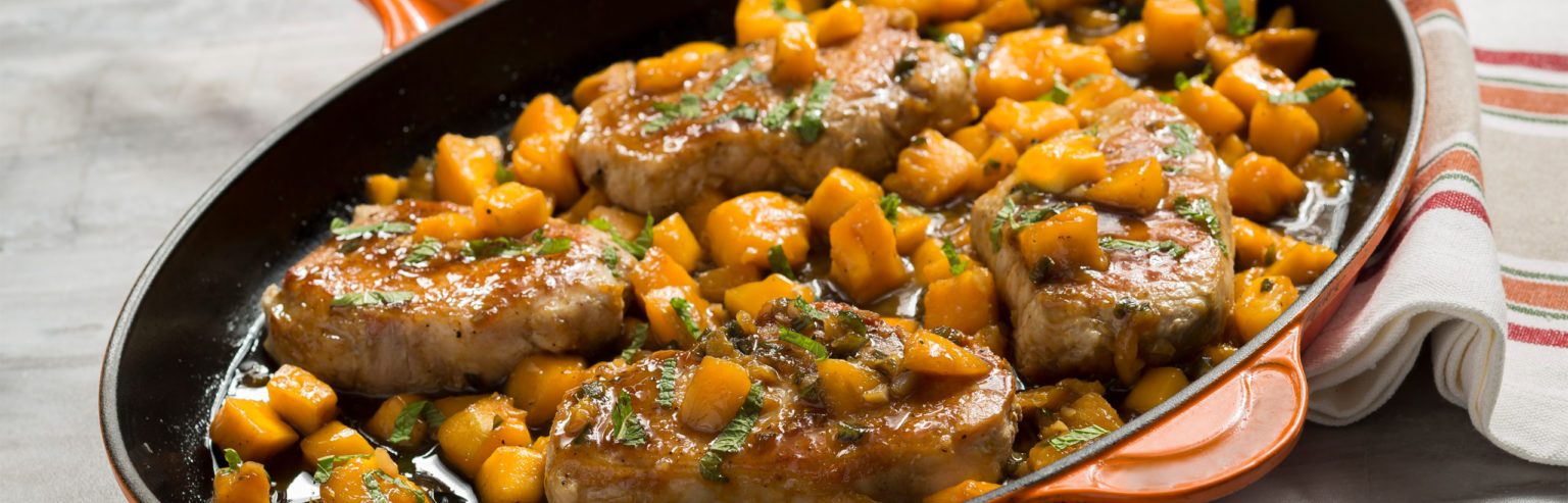 Sweet & Spicy Mango Glazed Pork Chops - Swanson
